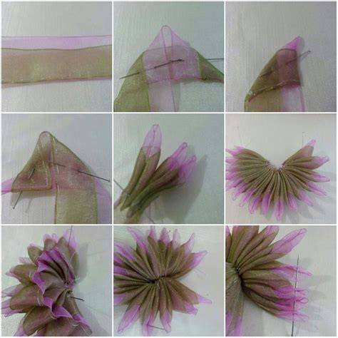 Part 1 Поделки Урок по созданию цветка из ленты Тканевые цветы
