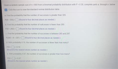 Solved Given A Random Sample Size Of N 900 From A Binomial