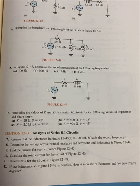 Solved Determine The Impedance And Phase Angle For The