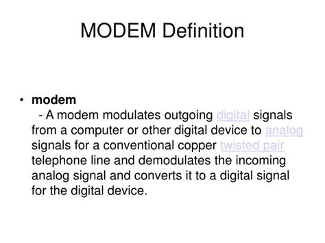 PPT MODEM PowerPoint Presentation ID 4256469