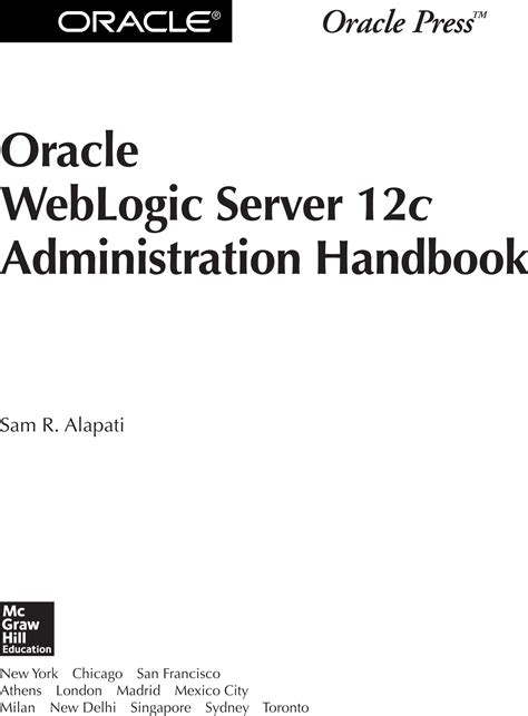 Title Page Oracle Weblogic Server 12c Administration Handbook Book