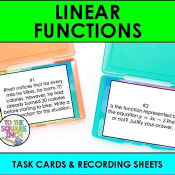 Linear Functions Task Cards Linear Functions Practice Activity