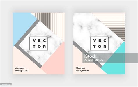 기하학적 커버 핑크 블루와 회색 삼각형 대리석 질감 디자인 편집 가능한 레이아웃의 미니멀 한 그림 브로셔 연례 보고서 초대장 카드 배너 결혼식 베이비 샤워용 템플릿 0명에