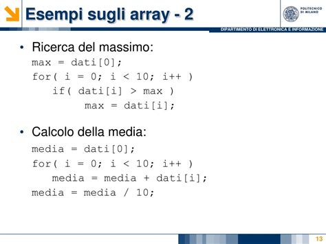 Ppt Array Matrici E Stringhe Powerpoint Presentation Free Download