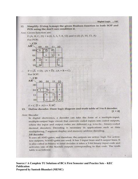 Bca Digital Logic Question Paper Solution 2018 2019 1st Semester