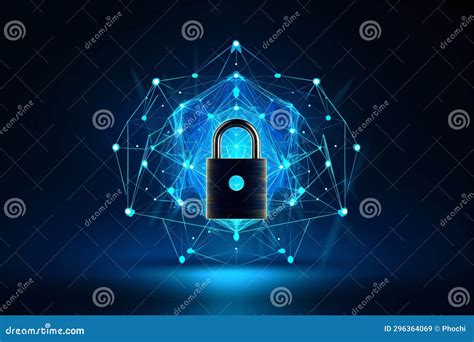 Wireframe Lock Symbol Security Technology Concept Stock Illustration Illustration Of Online