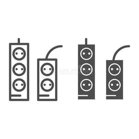 Sockets And Tees Line And Glyph Icon Socket Extension Vector