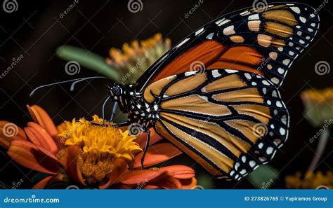 Colored Monarch Butterfly Silhouette Cartoon Vector