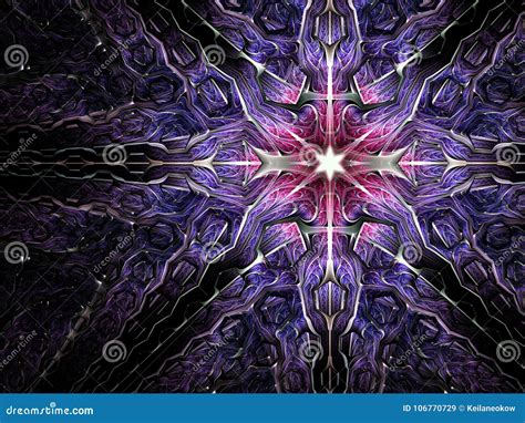 Abstract Fractal Cross With Star Stock Illustration Illustration Of