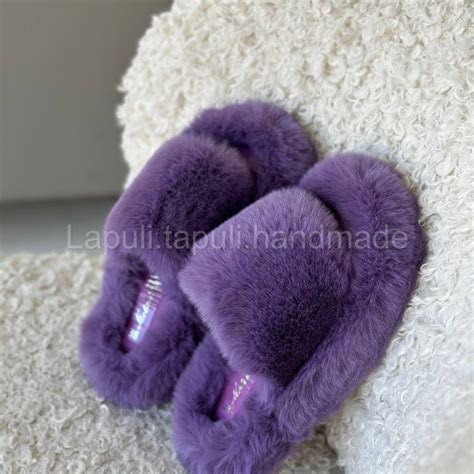 Жіночі домашні сірі пухнасті тапочки еко хутро кролик 530 грн Домашні капці Київ на Olx