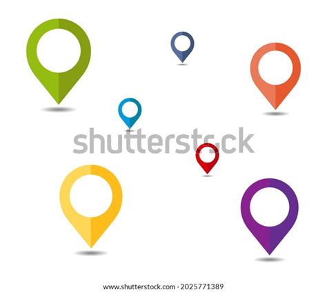 Colorful Location Indicator Flat Vector Icon Stock Vector Royalty Free