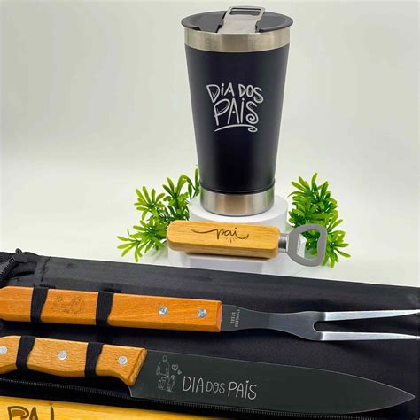 Kit Pai Churrasqueiro Moderno Completo Personalizado Brindes