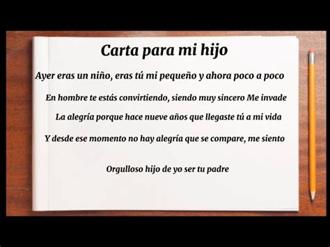 Carta Corta Para Mi Hijo Modelo Canvas