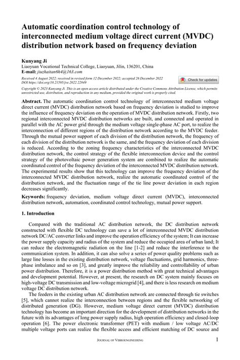 Pdf Automatic Coordination Control Technology Of Interconnected Medium Voltage Direct Current