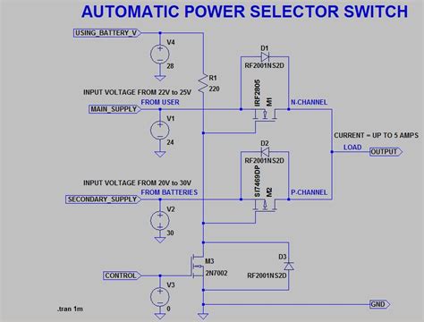 Mosfet Automatic Power Selection Circuit Electrical Engineering