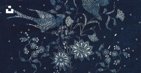 파란색 배경에 꽃과 새의 그림 사진 Unsplash의 무료 무늬 이미지