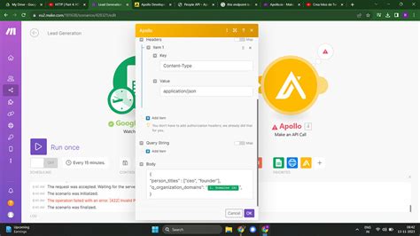 Possible Connection Between Errors In Apollo Io API Scraping From Google Sheet And Free