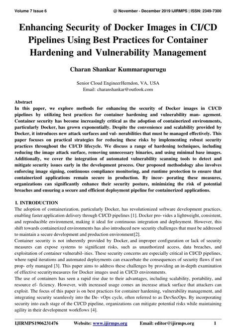 pdf enhancing security of docker images in ci cd pipelines using best