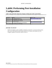 Lab04 Performing Post Installation Configuration Pdf CNET102 Lab