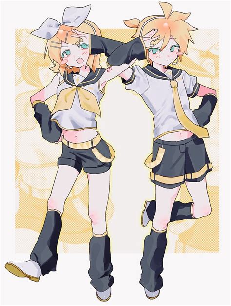 Kagamine Rin And Kagamine Len Vocaloid Drawn By Nial Danbooru