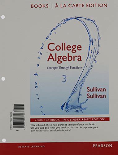 College Algebra Mymathlab Access Code Concepts Through Functions Sullivan Michael