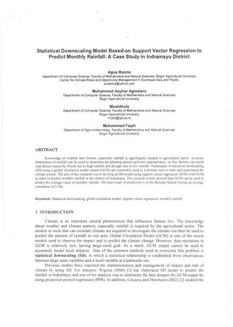 Pdf Statistical Downscaling Model Based On Support Vector Dokumentips