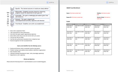Smart Goals Template Word Zippia