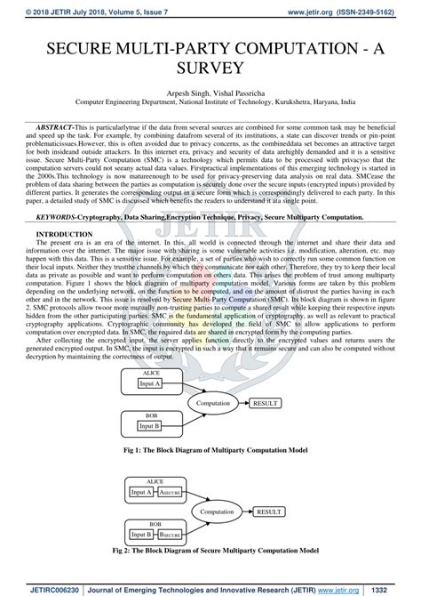 Pdf Secure Multi Party Computation A Survey