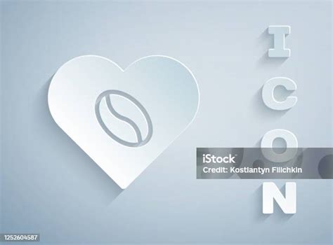 종이 컷 커피 애호가 아이콘 회색 배경에 격리 나는 커피를 좋아한다 종이 아트 스타일 벡터 일러스트레이션 3차원 형태에 대한 스톡 벡터 아트 및 기타 이미지 Istock