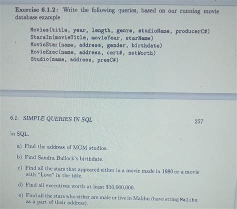 Solved Exercise 612 Write The Following ̧ueries Based
