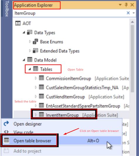 Use Of Table Browser In D365 Fo