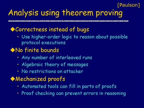 Protocol Verification By The Inductive Method Ppt Download