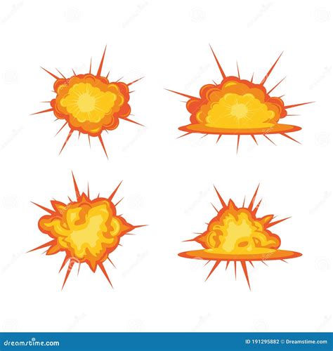 Explode Animation Sequence Cartoon Explosion Frames Vector