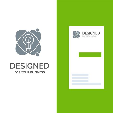 Atom Education Nuclear Bulb Grey Logo Design And Business Card Template 14569125 Vector Art At