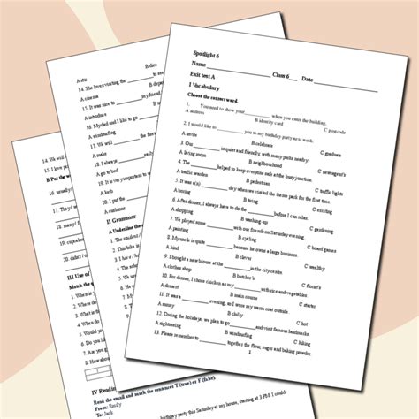 Итоговая контрольная работа по английскому языку для 6 класса Spotlight 6 Exit Test