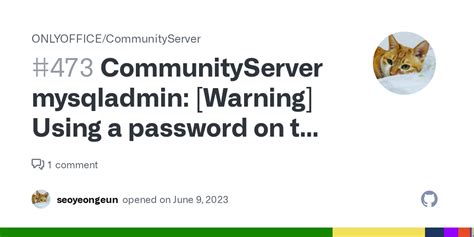 Communityserver Mysqladmin Warning Using A Password On The Command