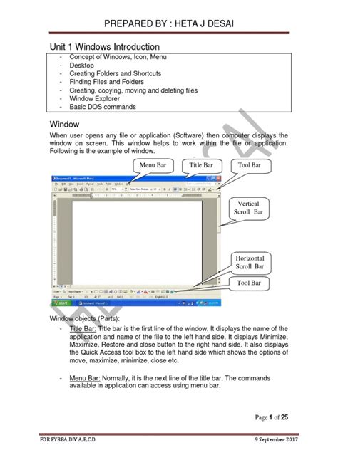 Unit 3 Introduction To Windows Pdf Icon Computing Computer File