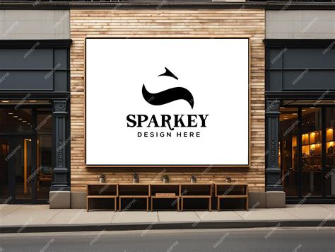 모크업 상점 도시 미니멀 스케일 수직 광고판 모크업 프리미엄 Ai 생성 Psd