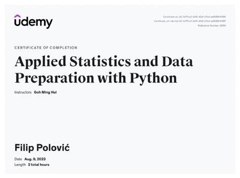 Certificate Applied Statistics And Data Preparation With Python Pdf