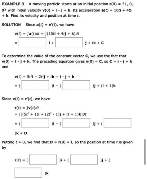 SOLVED EXAMPLE A A Moving Particle Starts At An Initial Position R With Initial Velocity