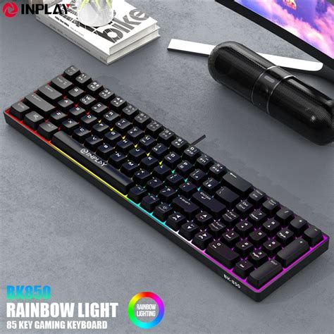 Inplay Bk850 Membrane Gaming Keyboard 85 Key Rgb Rainbow Light Waterproof Smooth Shopee