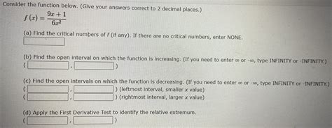 Solved Consider The Function Below Give Your Answers Chegg