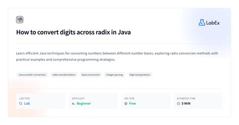 How To Convert Digits Across Radix In Java Labex