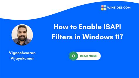 How Do I Enable Isapi Filters In Windows 11