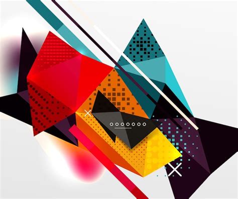 Premium Vector Abstract Geometric Background Polygonal Triangle Elements Lines And Material