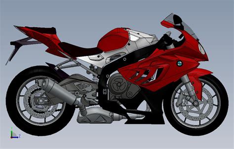 宝马s1rr摩托车solidworks德国原版图纸） solidworks 2015 模型图纸免费下载 懒石网