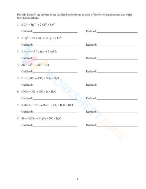 Free Collection Of Assigning Oxidation Numbers Worksheets