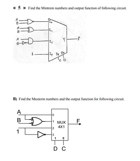Solved Find The Minterm Numbers And Output Function Of The