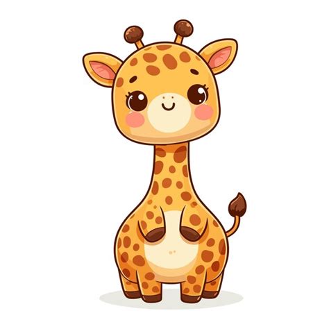 Premium Vector Cute Giraffe Vector With White Background