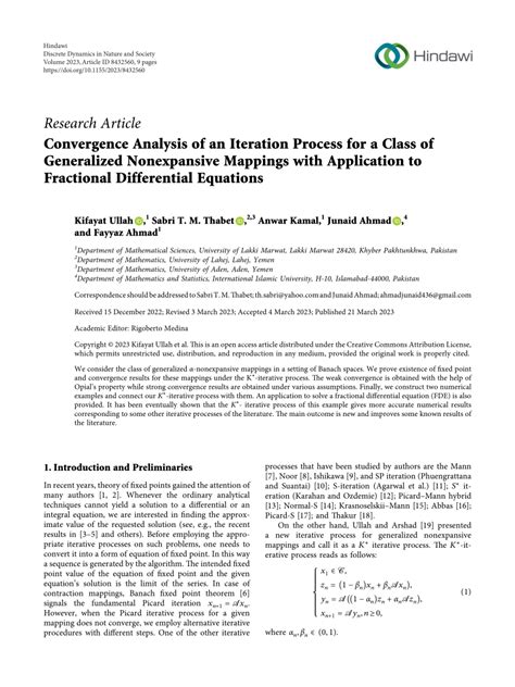 Pdf Convergence Analysis Of An Iteration Process For A Class Of
